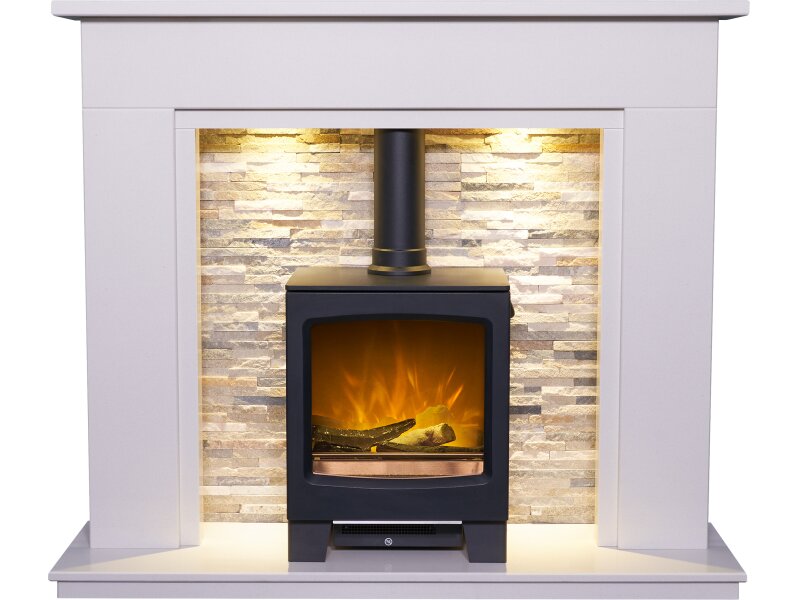 48″ Santorini China White with Oyster Slate Back Panel and Apollo ...