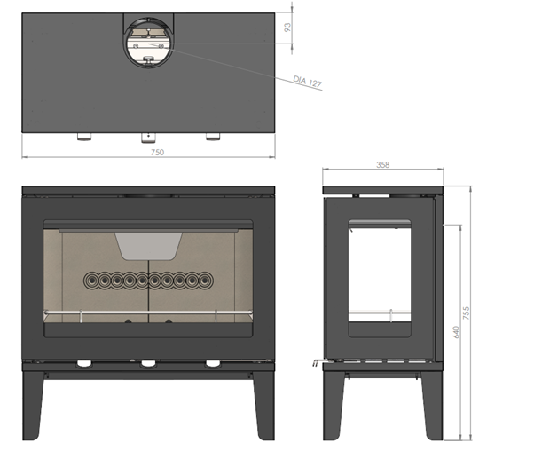 Purevision LPV8 Wood Burning stove | Quality Fireplaces