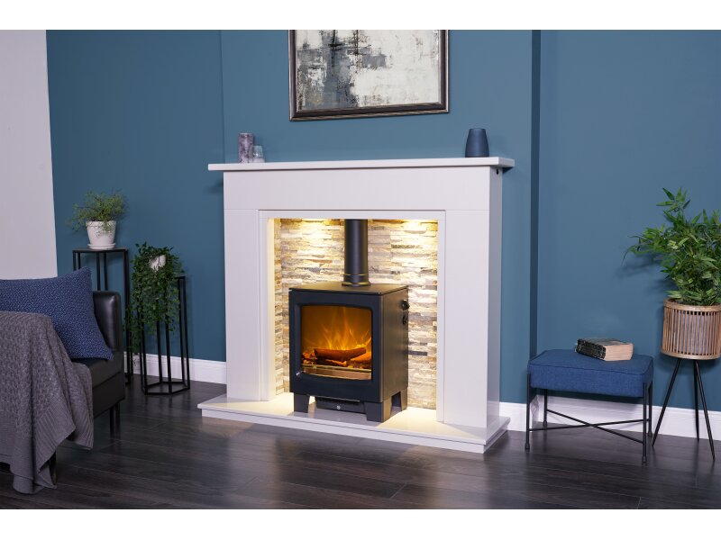 54″ Santorini China White with Oyster Chamber Suite with Apollo ...