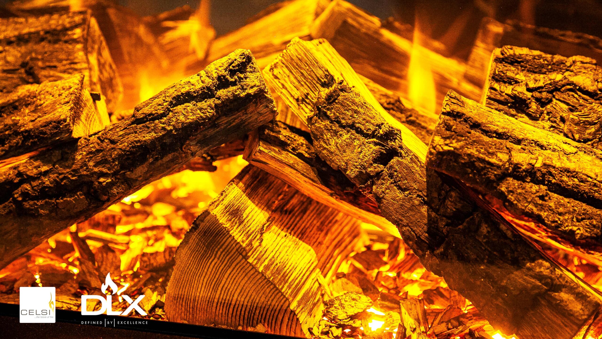 Celsi DLX 1000 Oak Loose Logs Built in Electric Fire | Quality Fireplaces