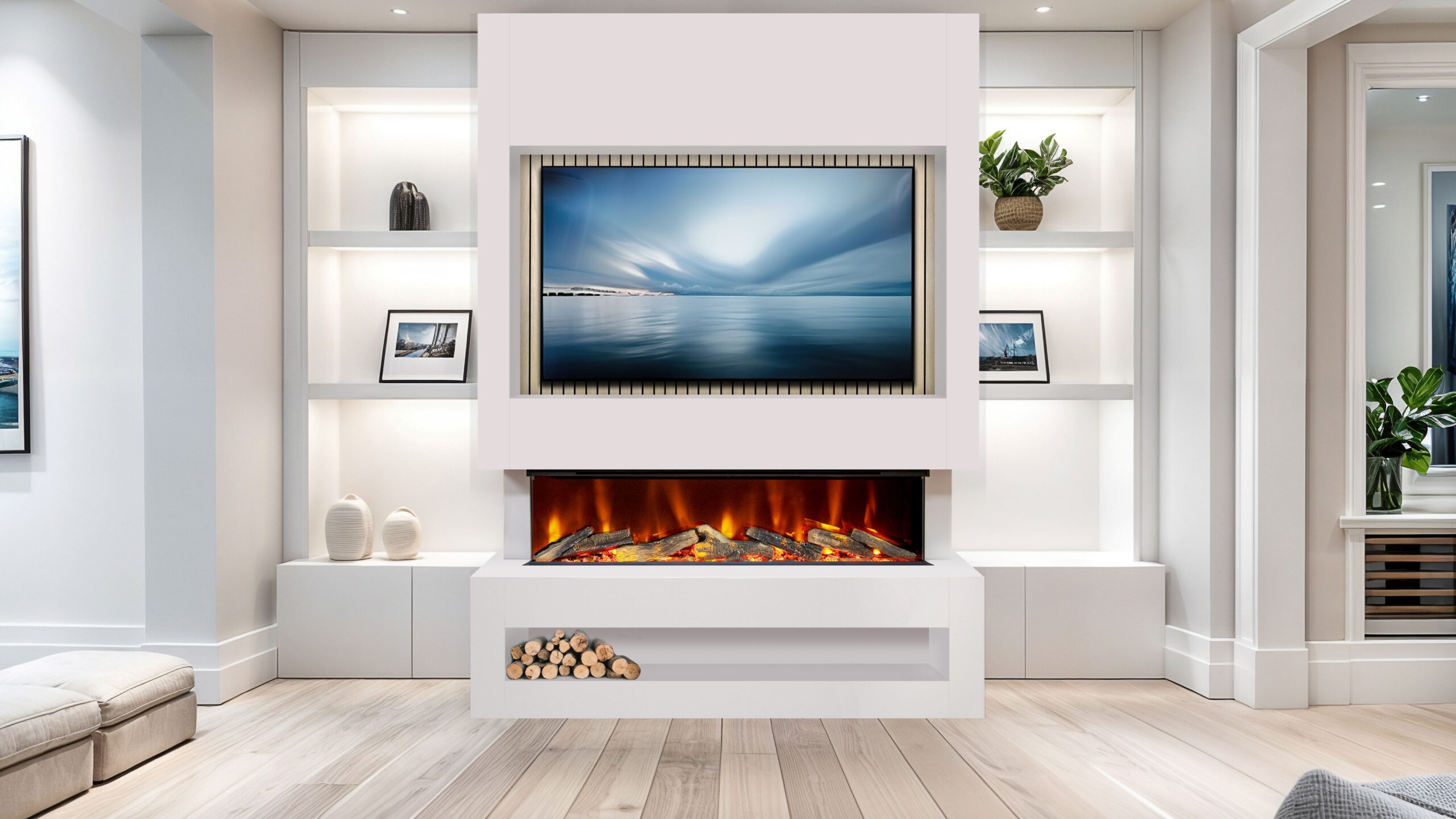 Celsi S1250 Media Wall White & Acoustic Oak, Or, Cupria Slate | Quality ...